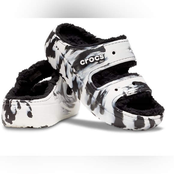 CROCS | Shoes | Soldnwt Marble Sandal Crocs With Lined | Poshmark